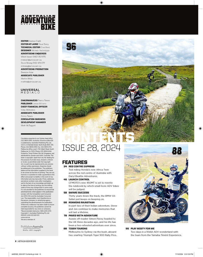 Australian Adventure Bike Magazine Subscription | Universal Shop AU